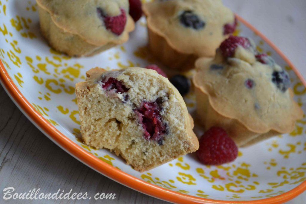 Muffins aux fruits rouges sans GLO (sans gluten, sans lait, sans œuf)