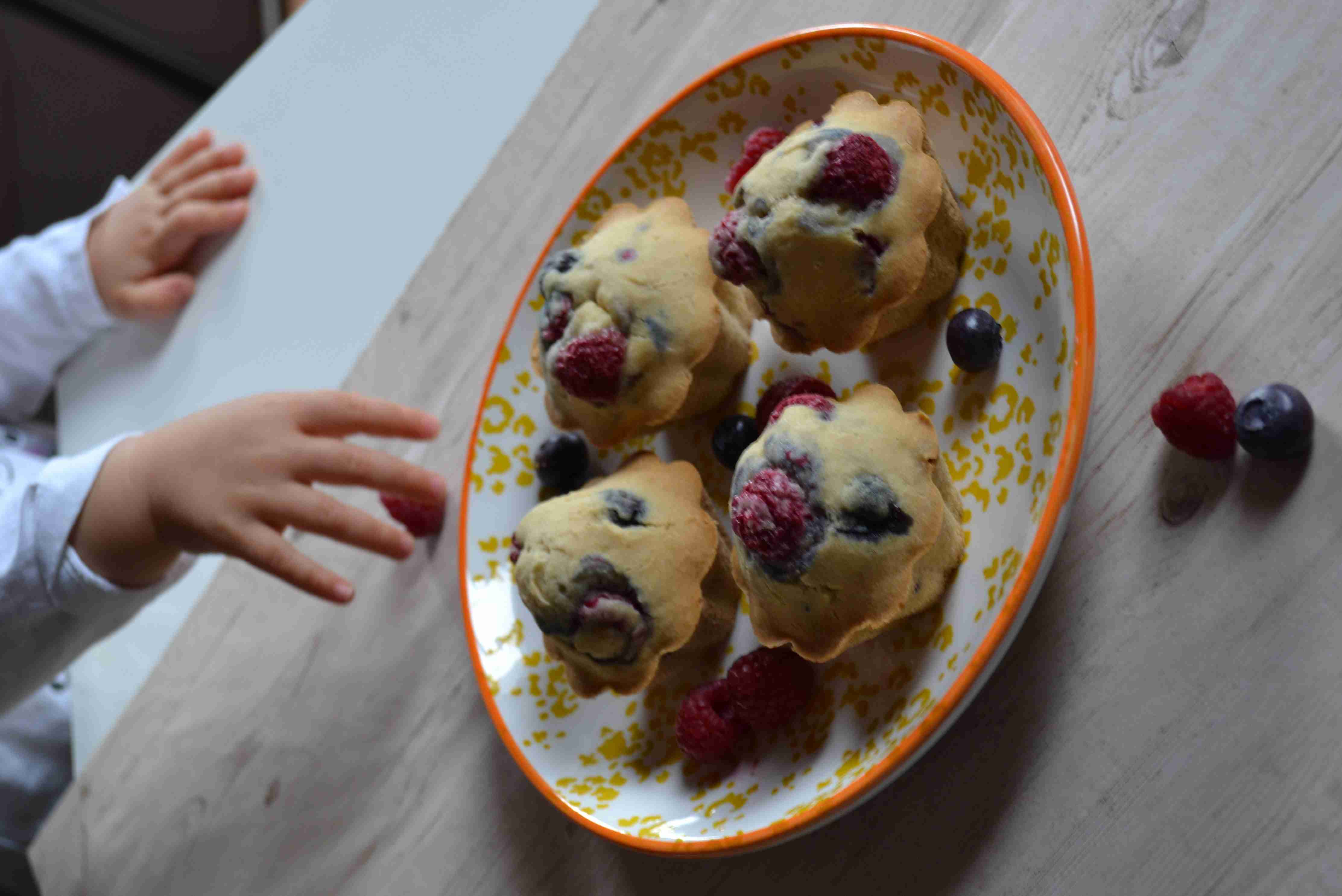 Muffins aux fruits rouges sans GLO (sans gluten, sans lait, sans œuf)