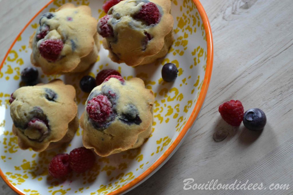 Muffins aux fruits rouges sans GLO (sans gluten, sans lait, sans œuf)