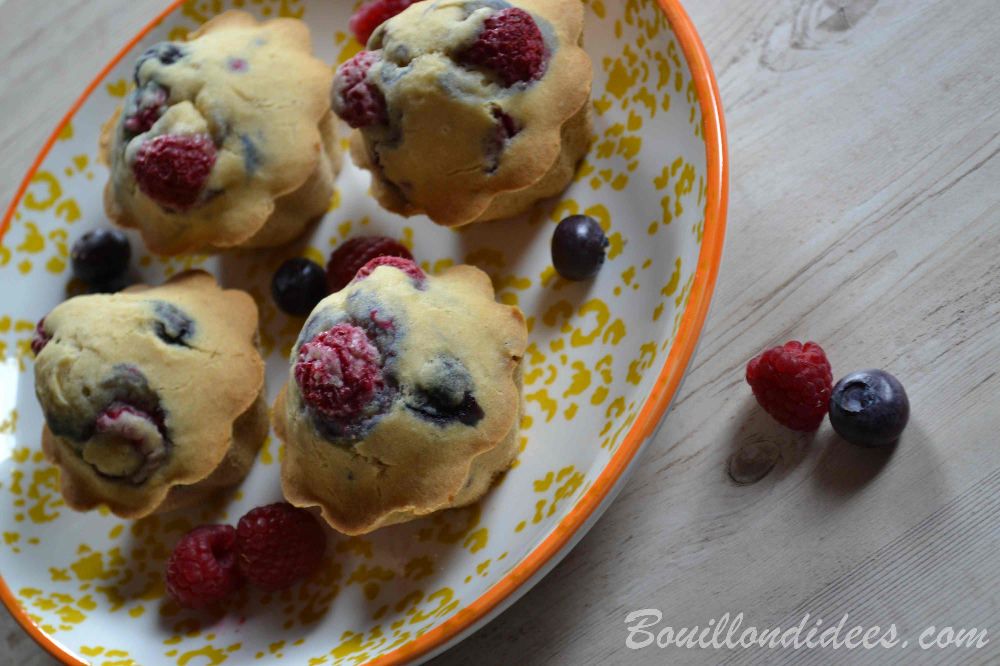 Muffins aux fruits rouges sans GLO (sans gluten, sans lait, sans œuf)